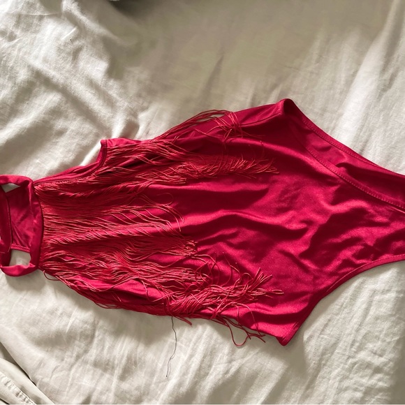 SHEIN | Tops | Red Fringe Bodysuit | Poshmark